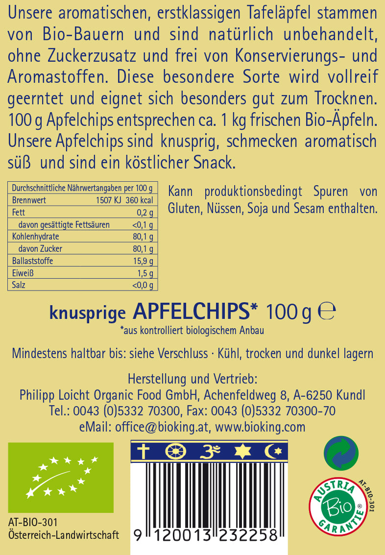 Bio Apfelchips, getrocknet – BioKing
